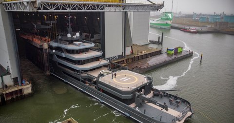 Fully-converted 68m explorer yacht RAGNAR hits the water at Icon Yachts ...
